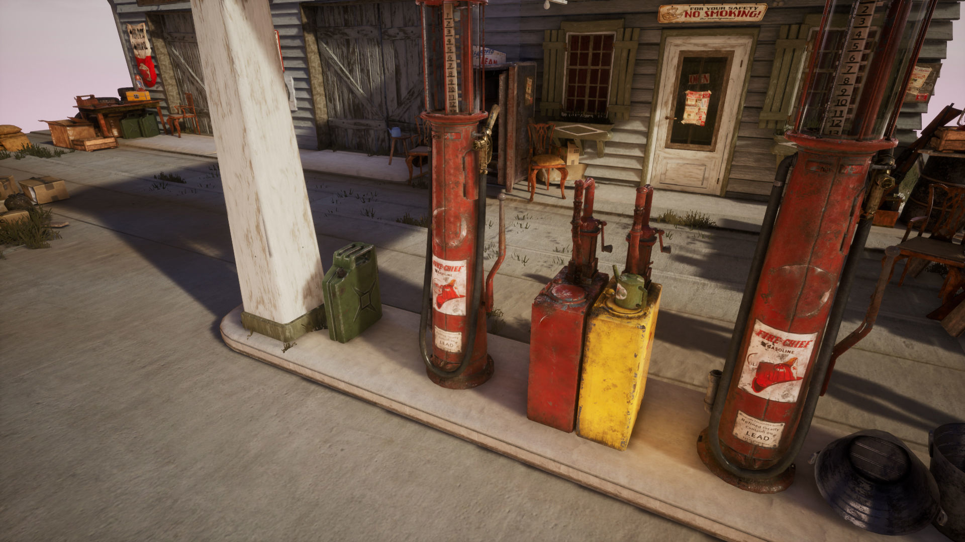 3D model Route 66 Gas Station Modular Environment VR / AR / low-poly ...