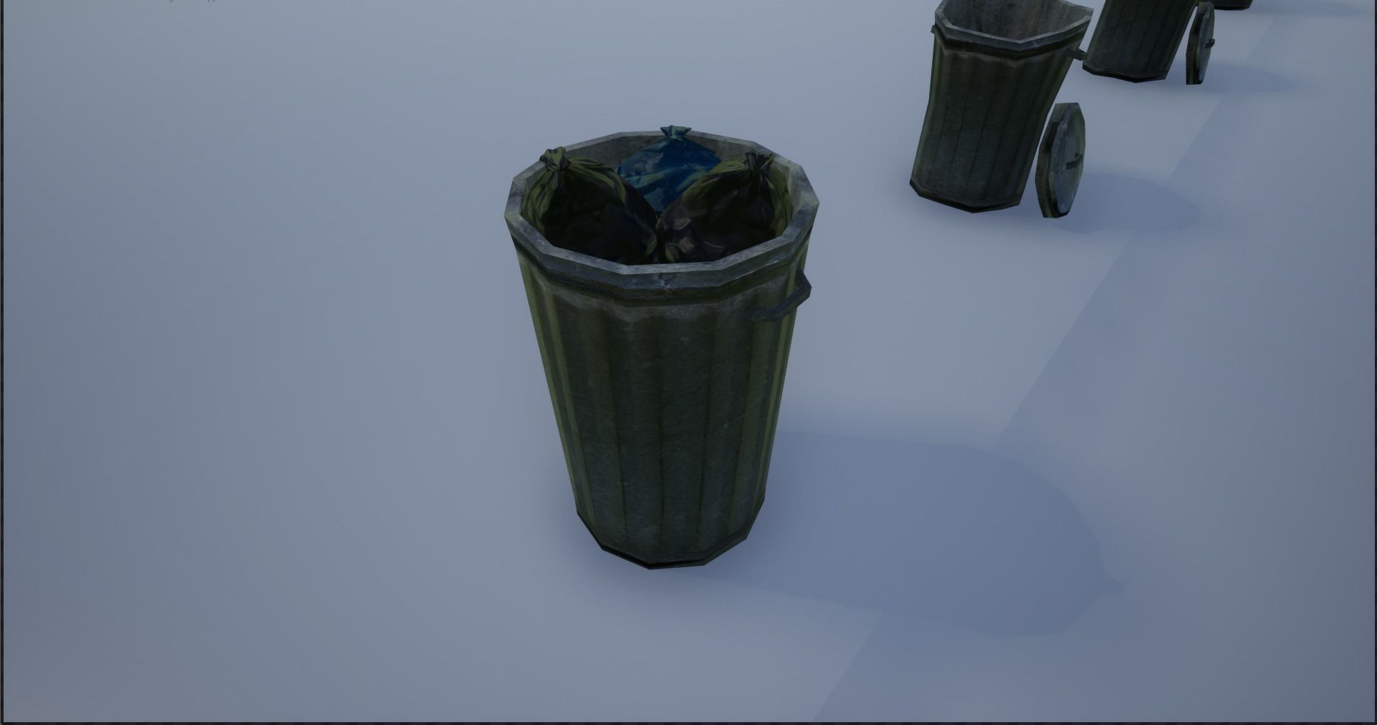 3D model Lowpoly Trash Bins and Trash Bags VR / AR / low-poly | CGTrader