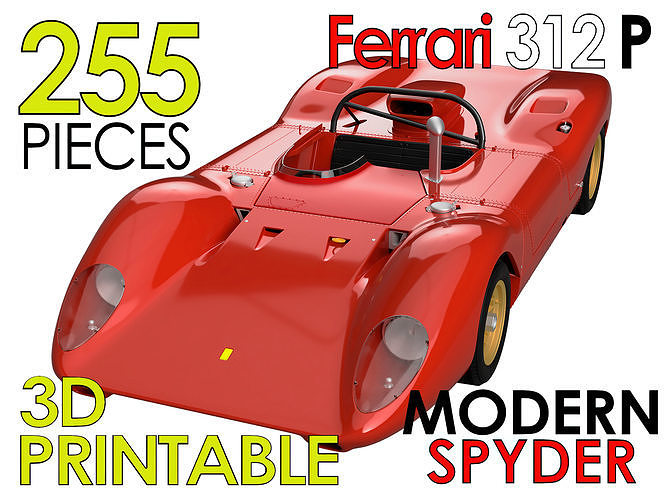 Ferrari 312P Spyder Modern - Car Kit 3D model 3D printable | CGTrader