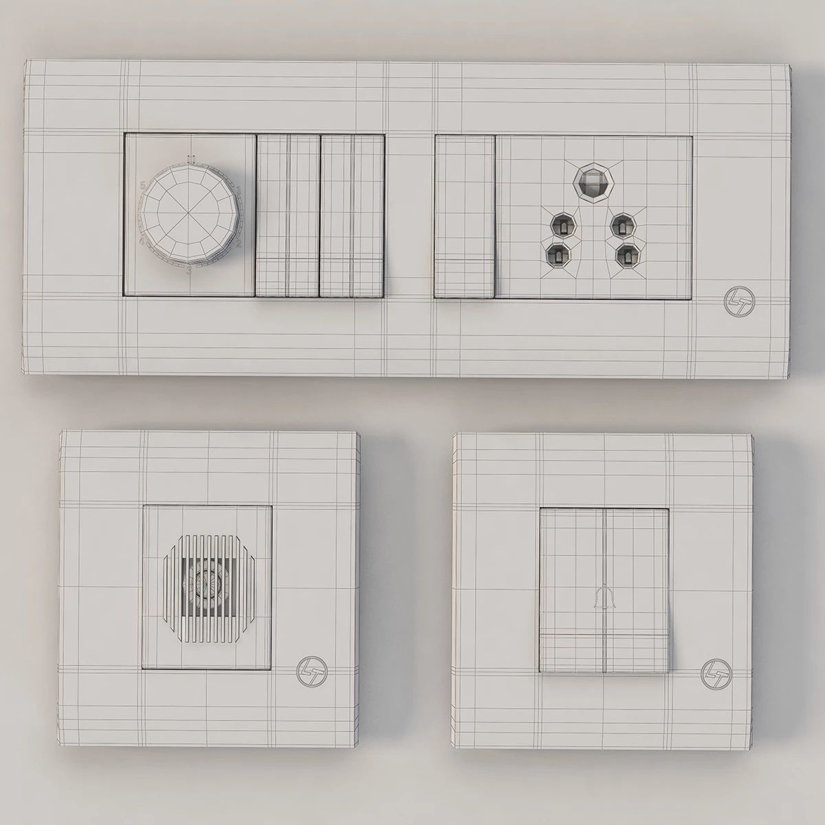 Modular Range Oris Switches and Sockets Set 3D model | CGTrader