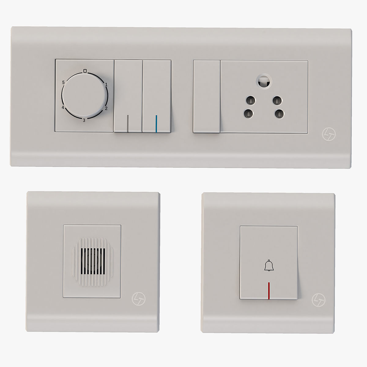 Modular Range Oris Switches and Sockets Set 3D model | CGTrader