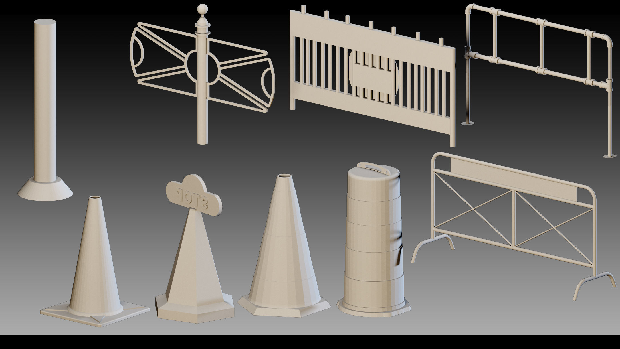 3D model 102 Urban Props- Vol 02- Kitbash- High detail 3d models VR ...