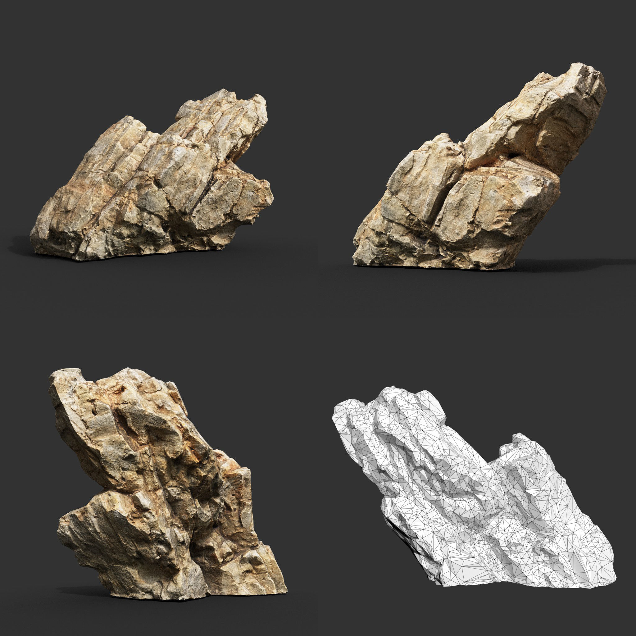 3D model Sharp Rock Formation 221109 - Ultra HD 16K Texture VR / AR ...