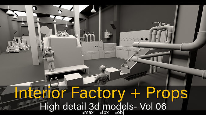3D model Interior Factory- Vol 06- High detail 3d models VR / AR / low ...