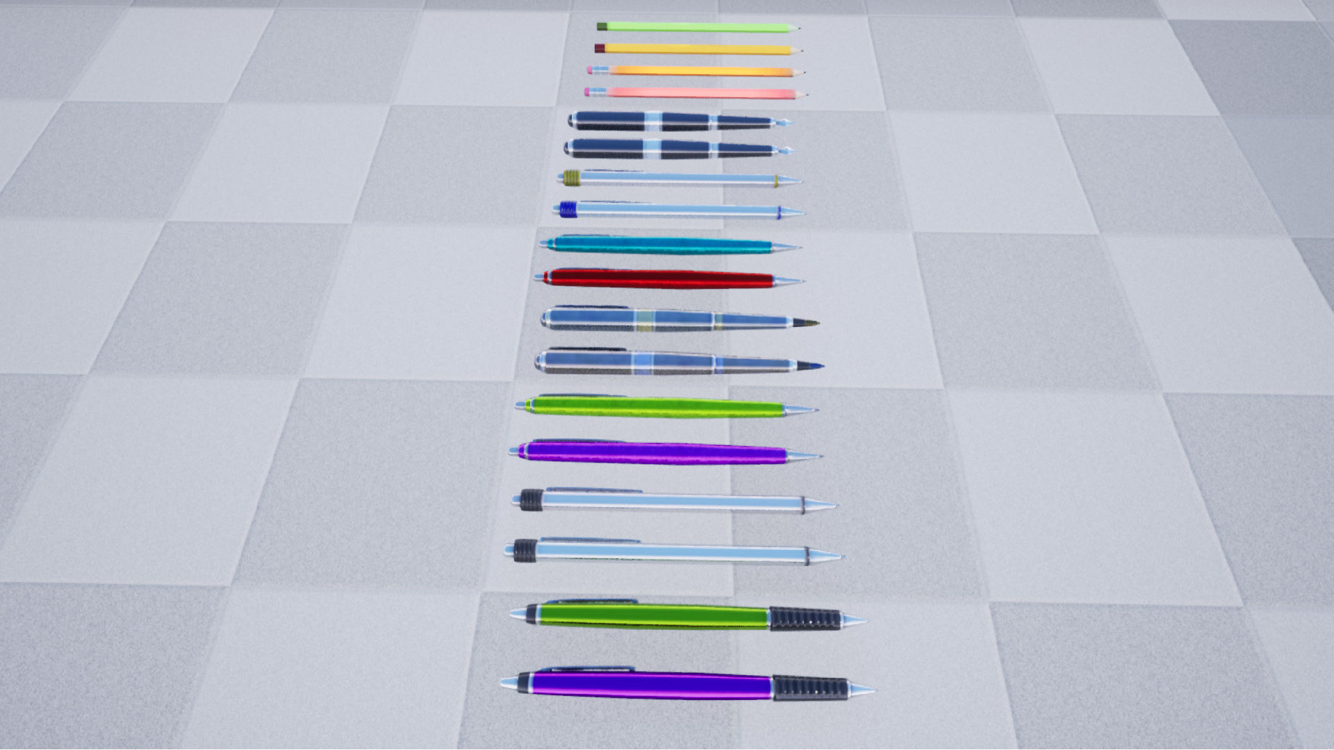 3D model Pens And Pencils 20 Variations VR / AR / low-poly | CGTrader