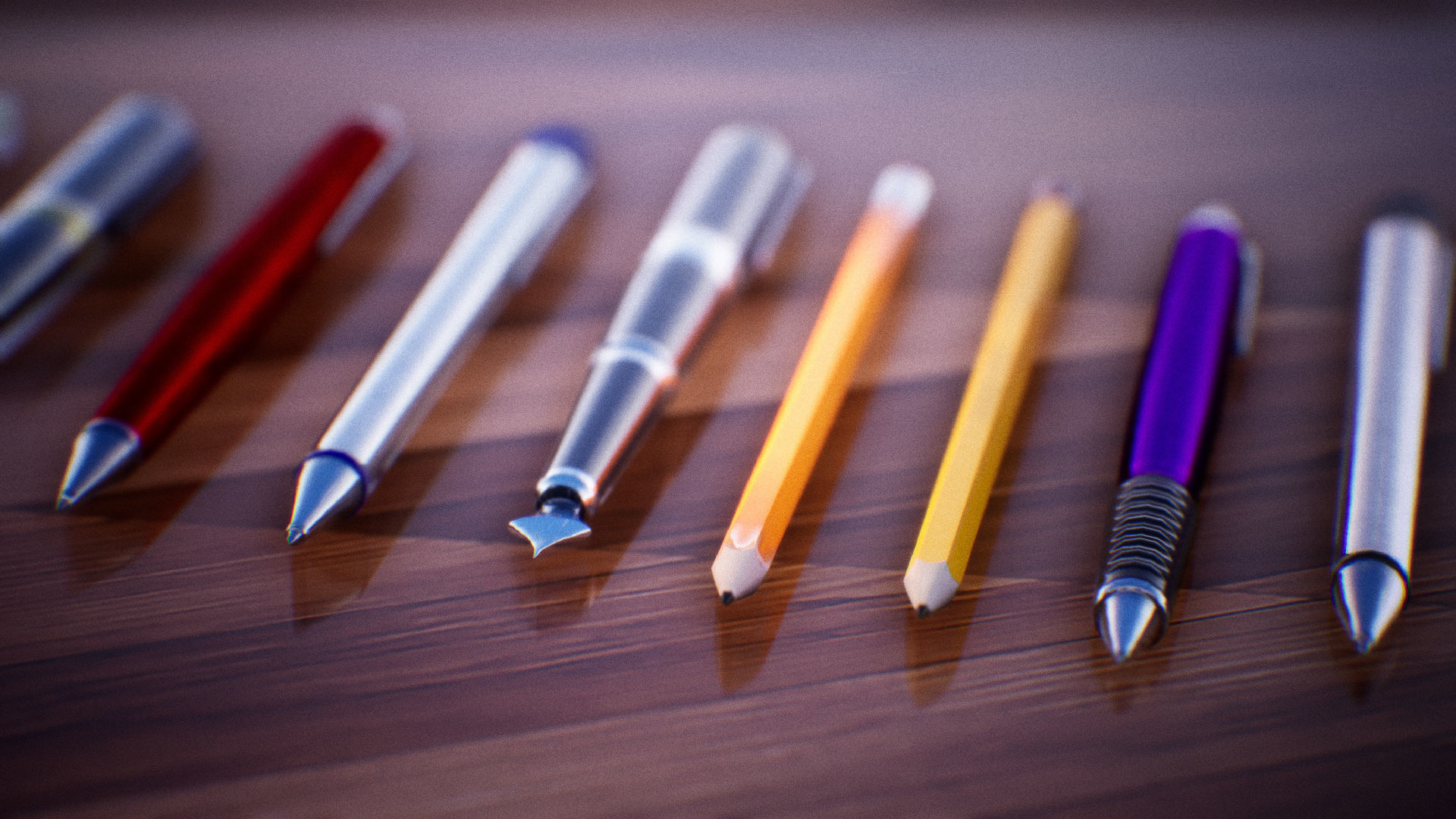 3D model Pens And Pencils 20 Variations VR / AR / low-poly | CGTrader