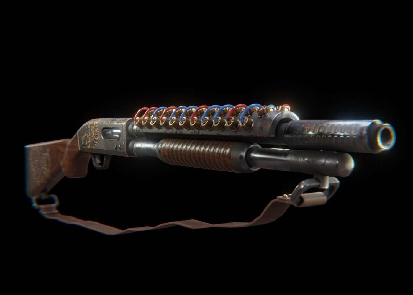 3D model Rail Shotgun VR / AR / low-poly | CGTrader