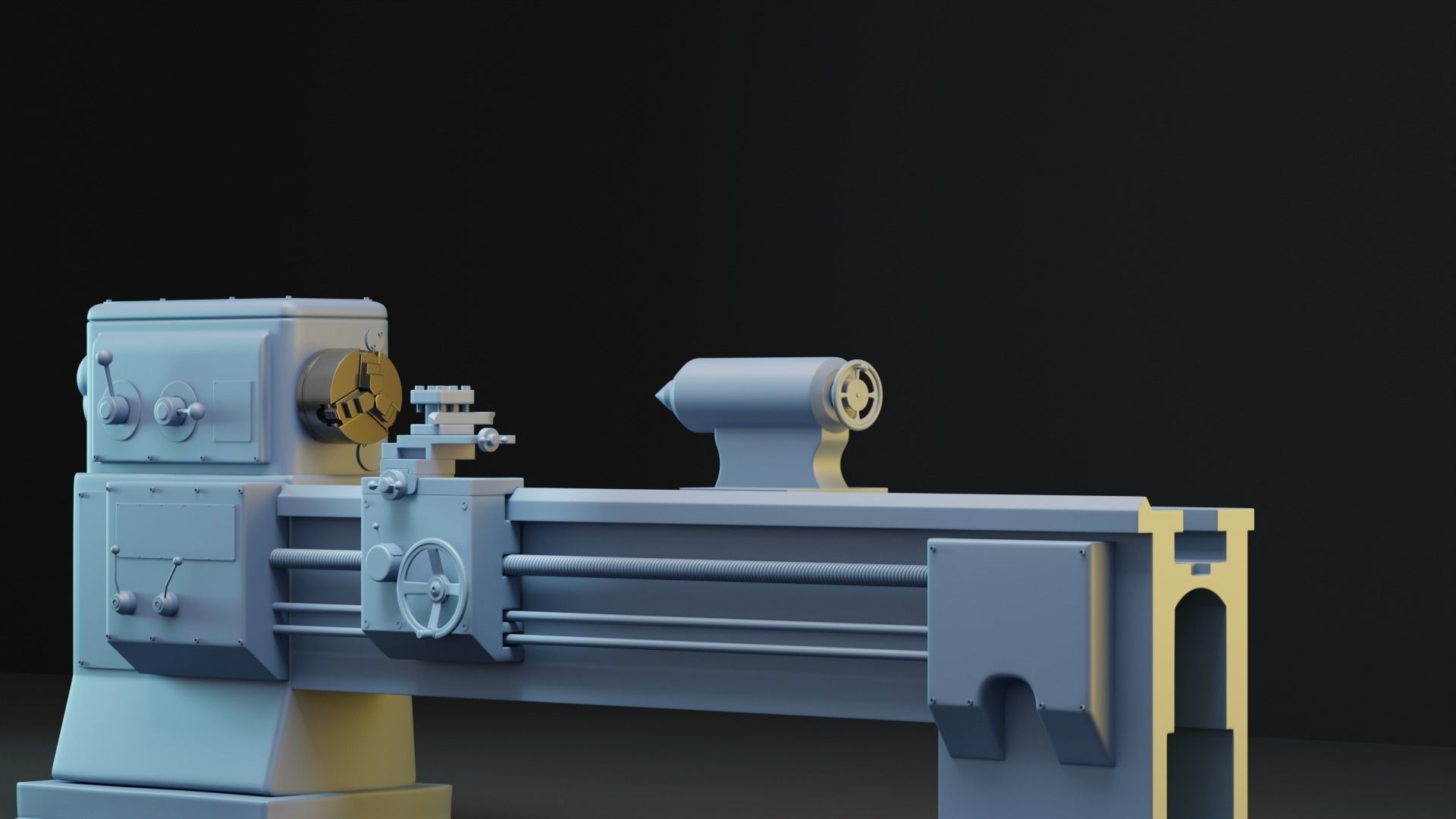 Old Lathe Machine free 3D model 3D printable | CGTrader
