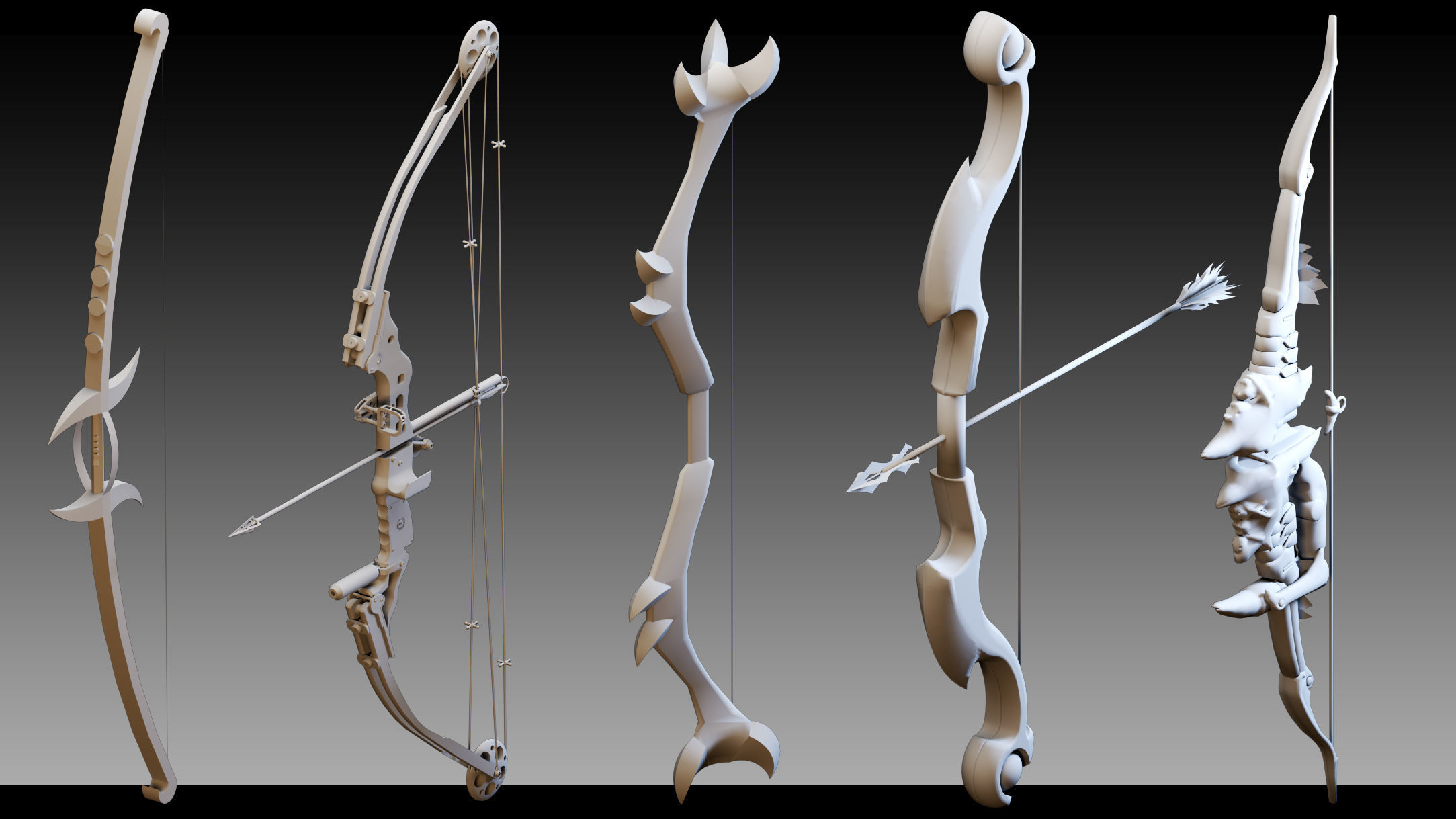 3D model 87 Bows and Arrows- Kitbash- High detail 3d models VR / AR ...