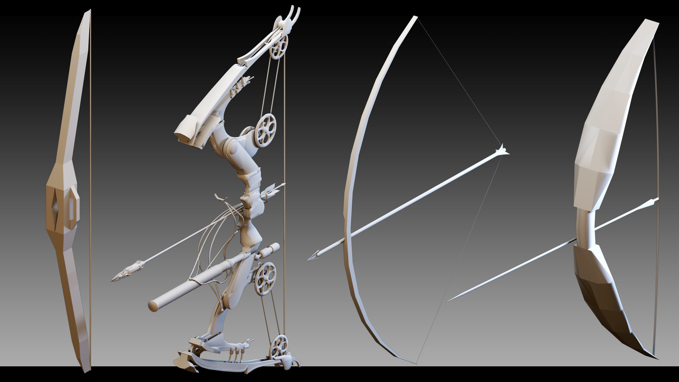 3D model 87 Bows and Arrows- Kitbash- High detail 3d models VR / AR ...