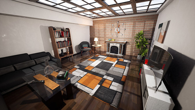 3D model Modern Living Room Furniture Package 100 Variations VR / AR ...