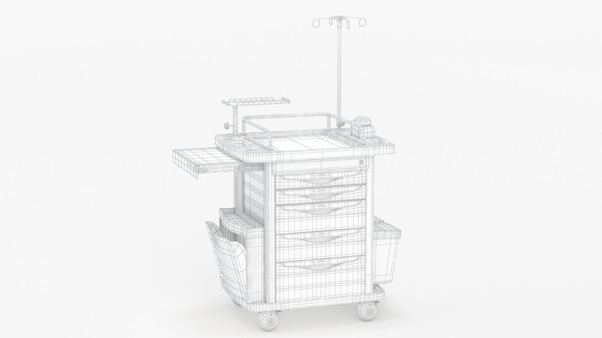 MS3C-500T Lite Emergency Crash Medication Cart 3D model | CGTrader