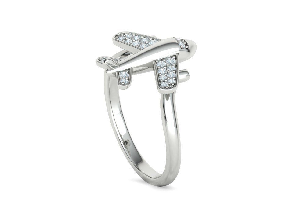 Airplane Diamond Ring 3dprint model Own design 3D model 3D printable ...