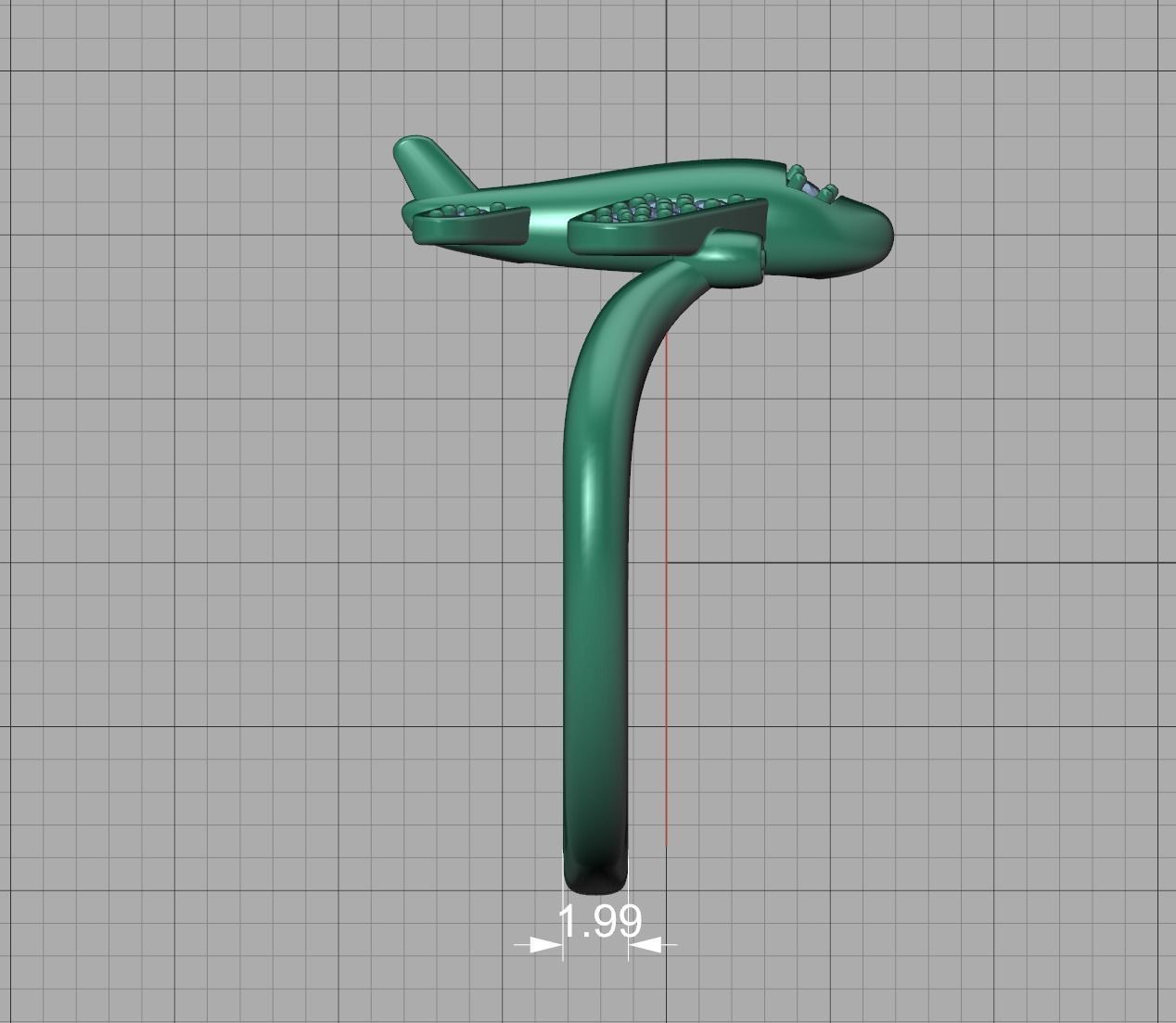 Airplane Diamond Ring 3dprint model Own design 3D model 3D printable ...