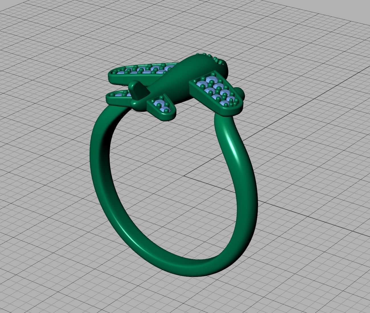 Airplane Diamond Ring 3dprint model Own design 3D model 3D printable ...