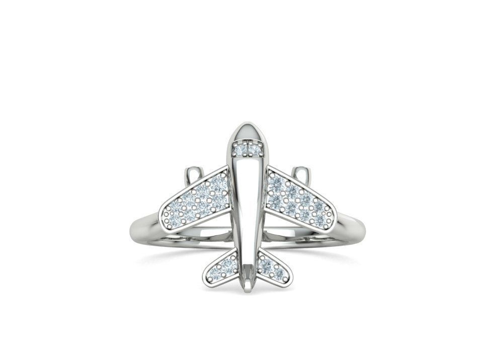 Airplane Diamond Ring 3dprint model Own design 3D model 3D printable ...