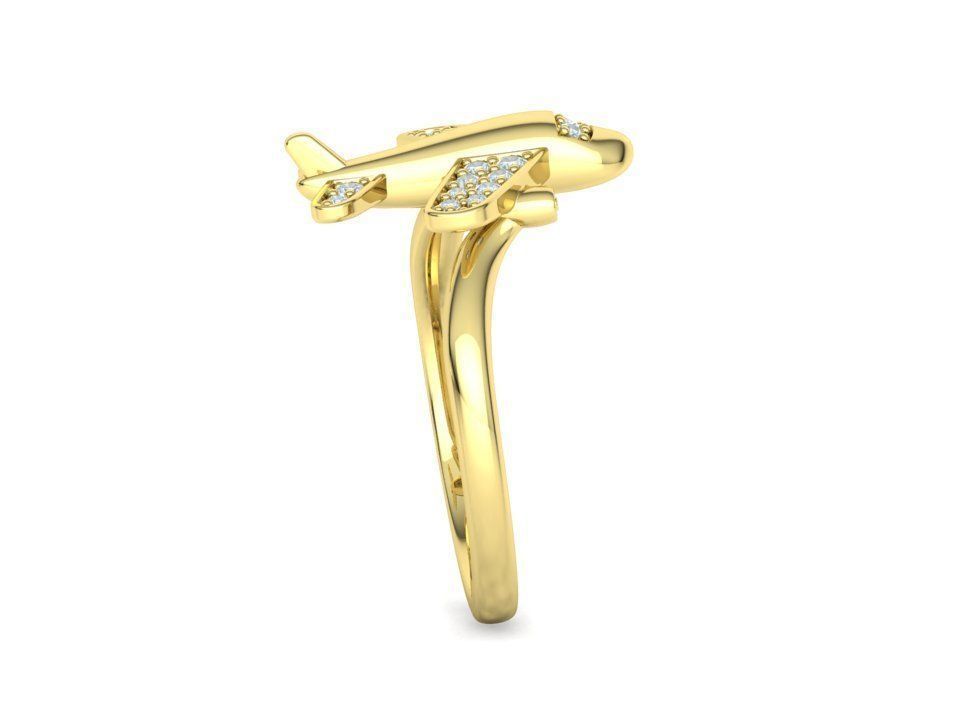 Airplane Diamond Ring 3dprint model Own design 3D model 3D printable ...