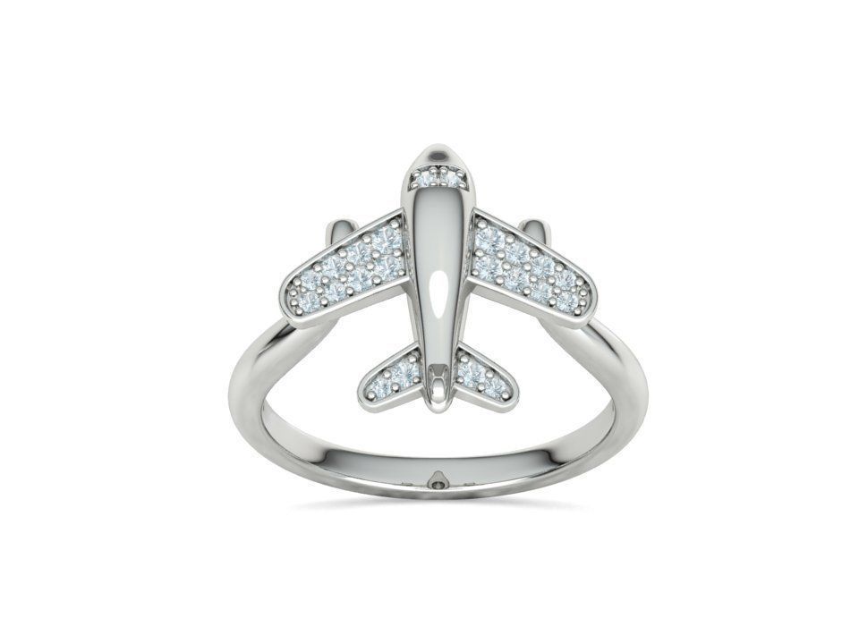 Airplane Diamond Ring 3dprint model Own design 3D model 3D printable ...