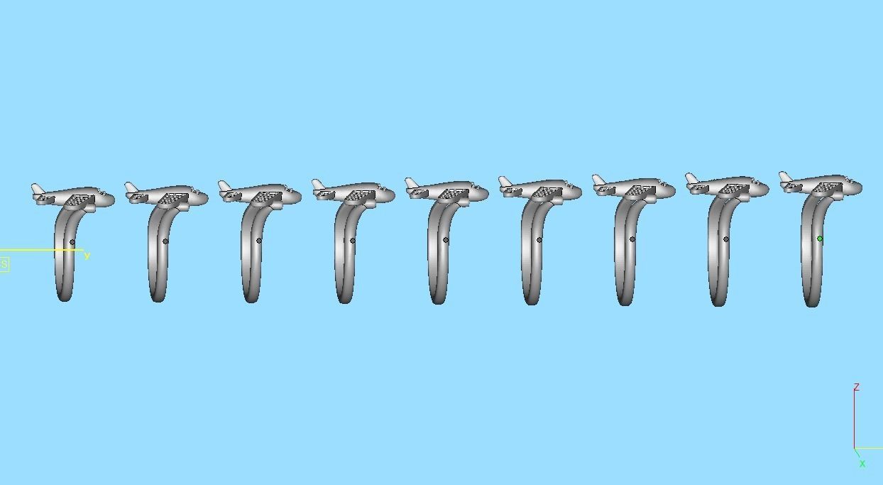 Airplane Diamond Ring 3dprint model Own design 3D model 3D printable ...