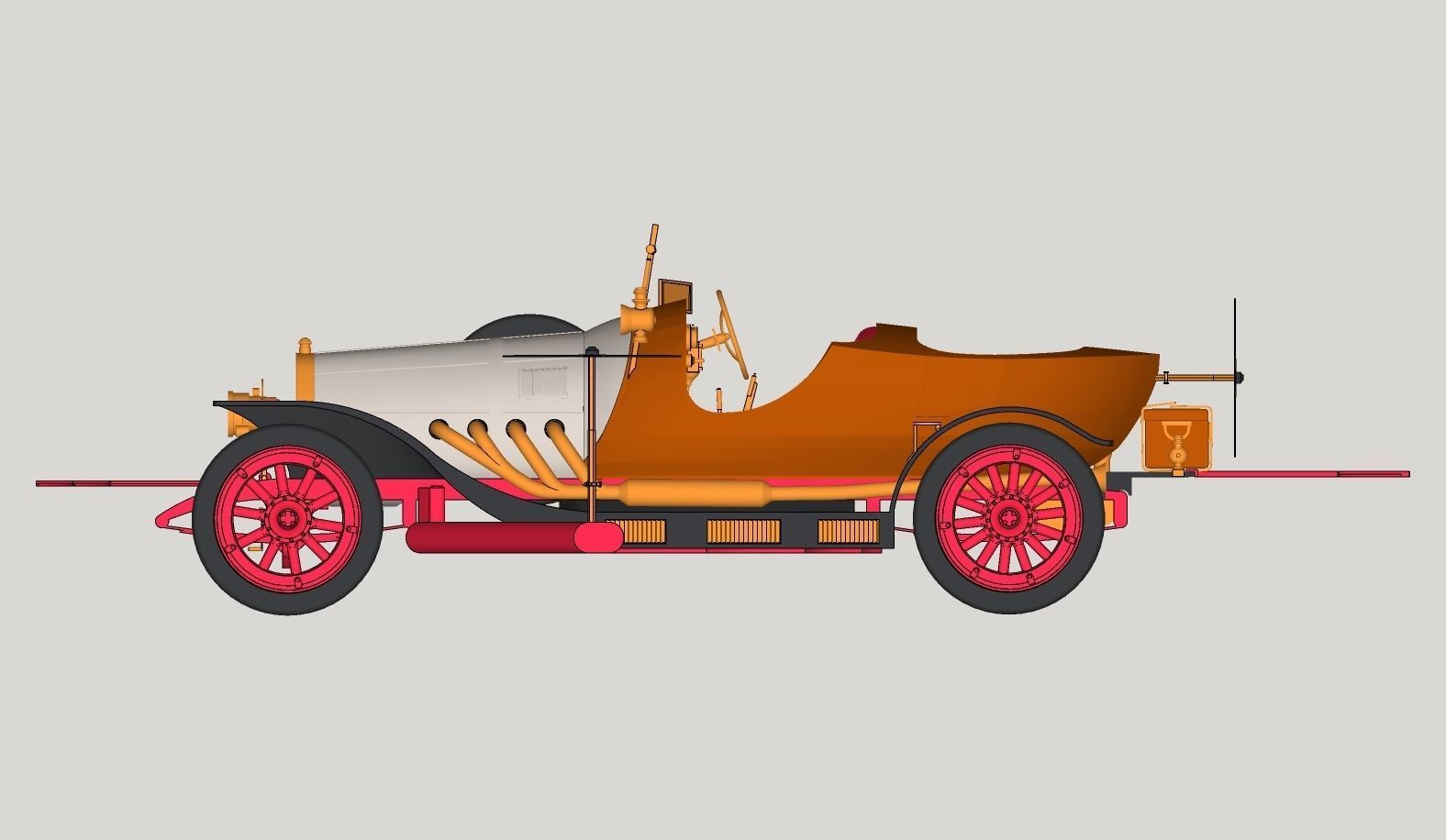 Chitty Chitty Bang Bang car PRINTABLE HIGH POLY 3D 3D model 3D ...