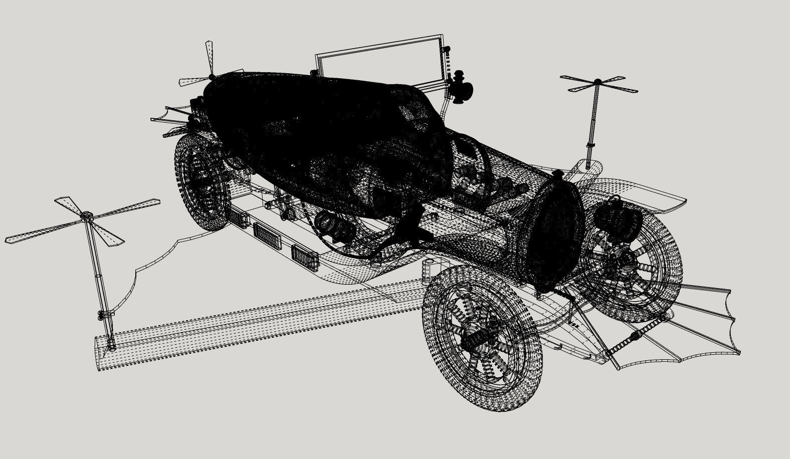 Chitty Chitty Bang Bang car PRINTABLE HIGH POLY 3D 3D model 3D ...