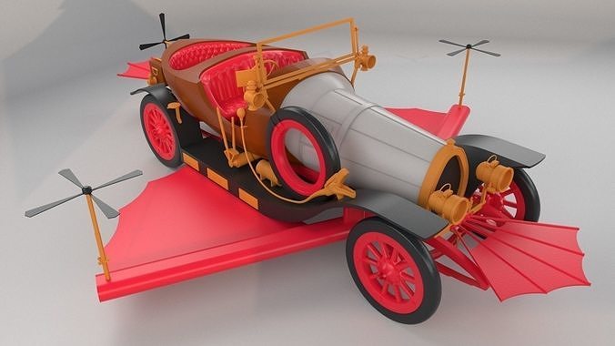Chitty Chitty Bang Bang car PRINTABLE HIGH POLY 3D 3D model 3D ...