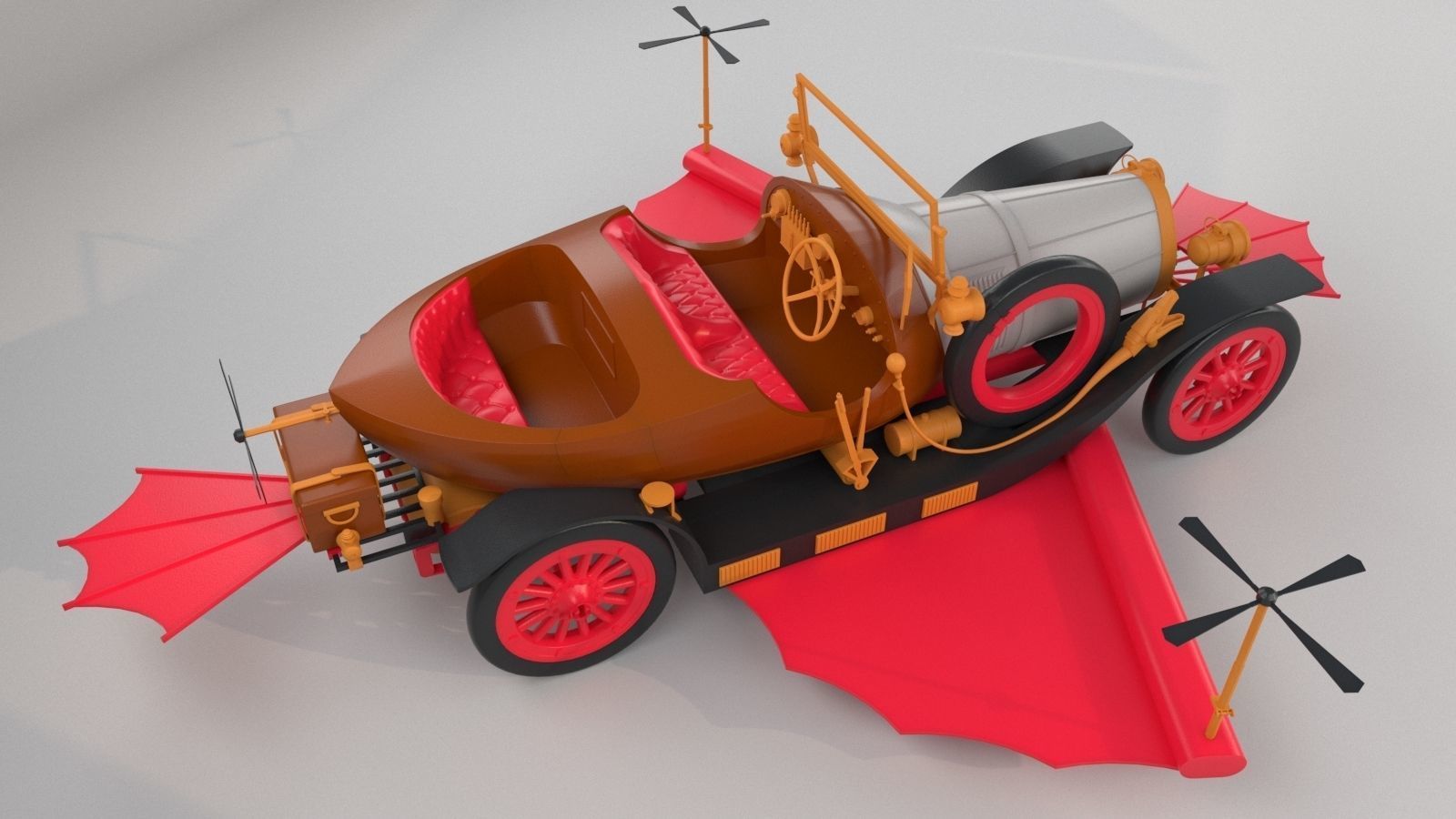 Chitty Chitty Bang Bang car PRINTABLE HIGH POLY 3D 3D model 3D ...