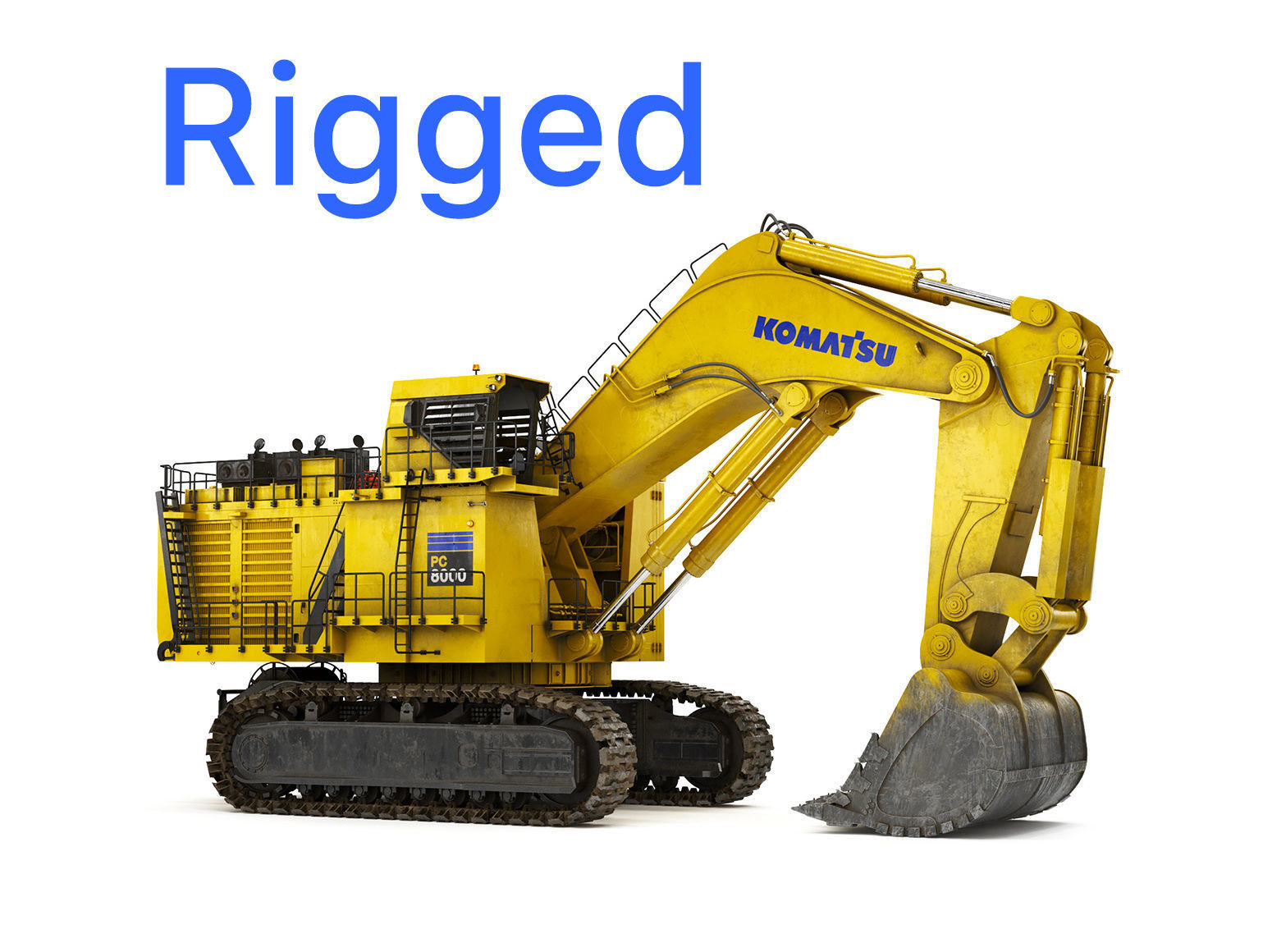 Mining Excavator Komatsu PC8000-6 Backhoe Rigged 3D model rigged | CGTrader