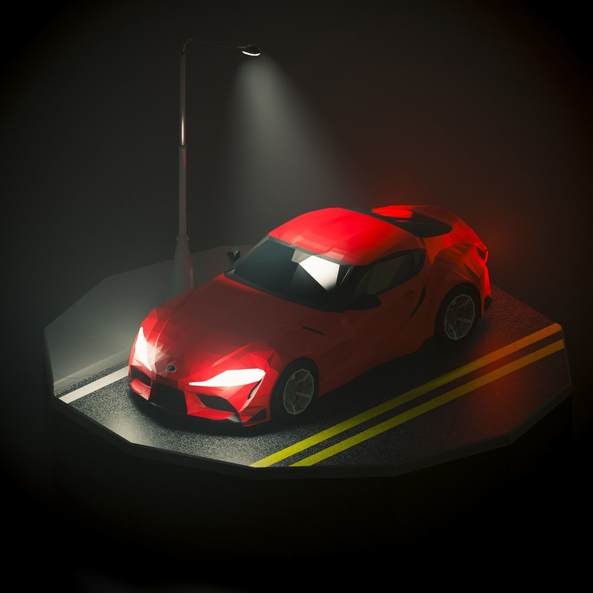 Toyota GR Supra Low Poly free VR / AR / low-poly 3D model | CGTrader