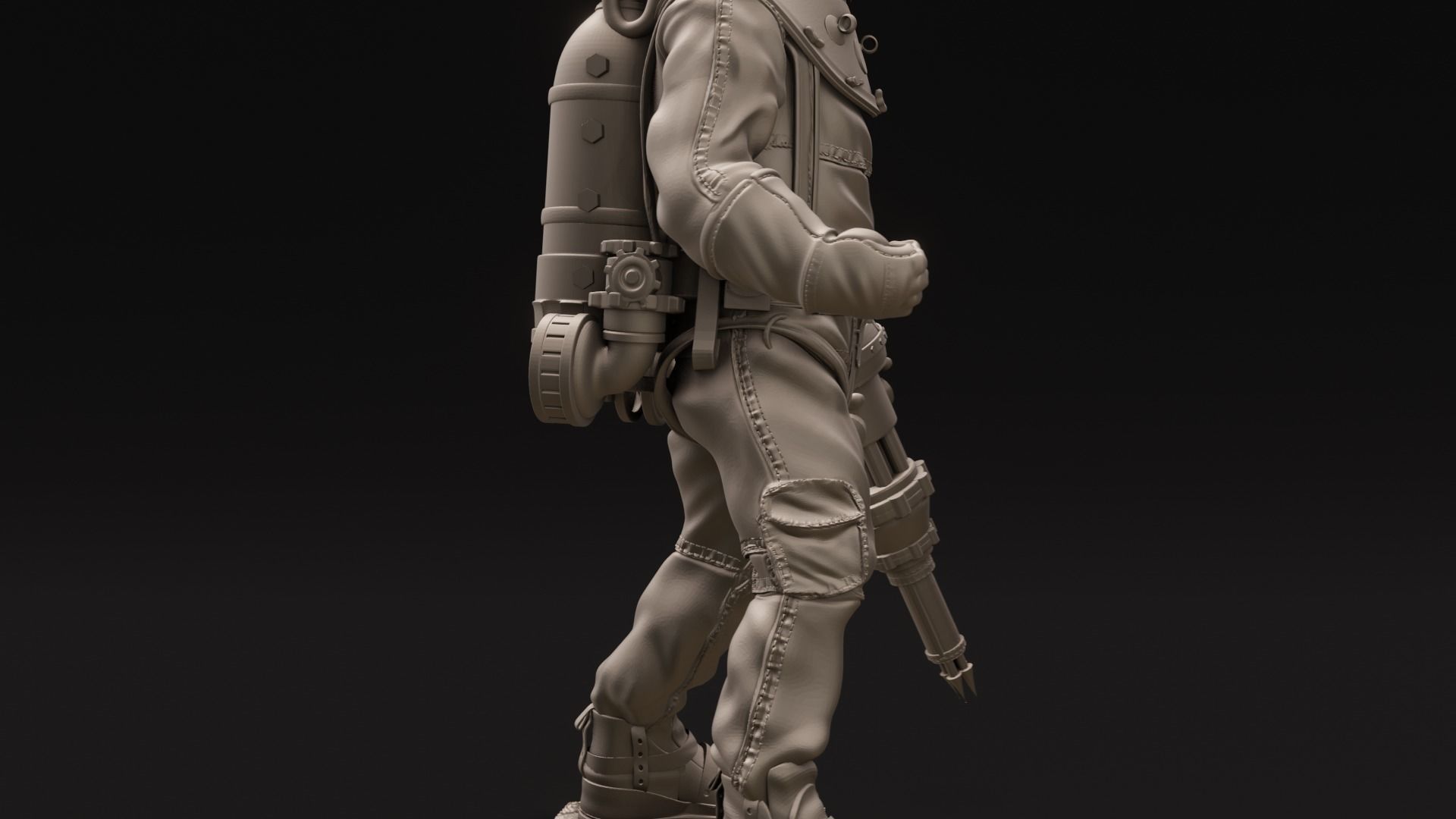 Diver Miniature Figure 3d print 3D model 3D printable | CGTrader