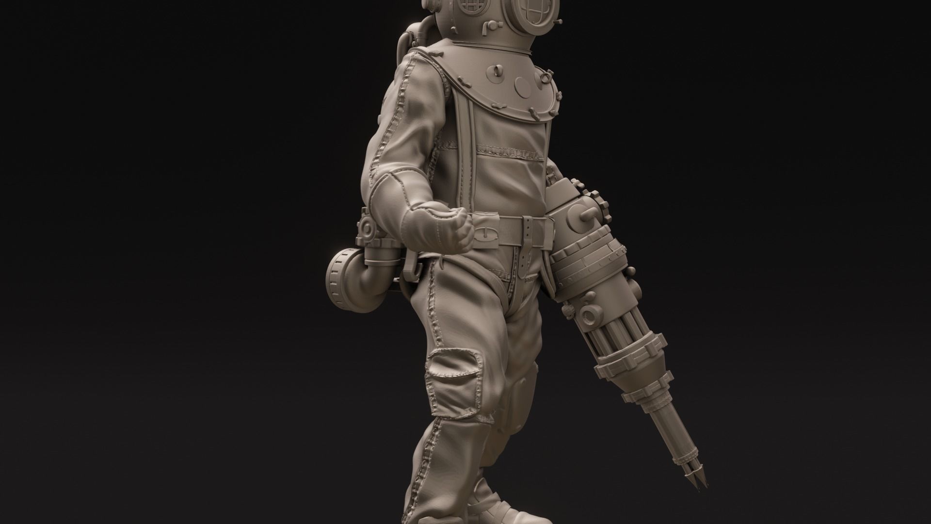 Diver Miniature Figure 3d print 3D model 3D printable | CGTrader