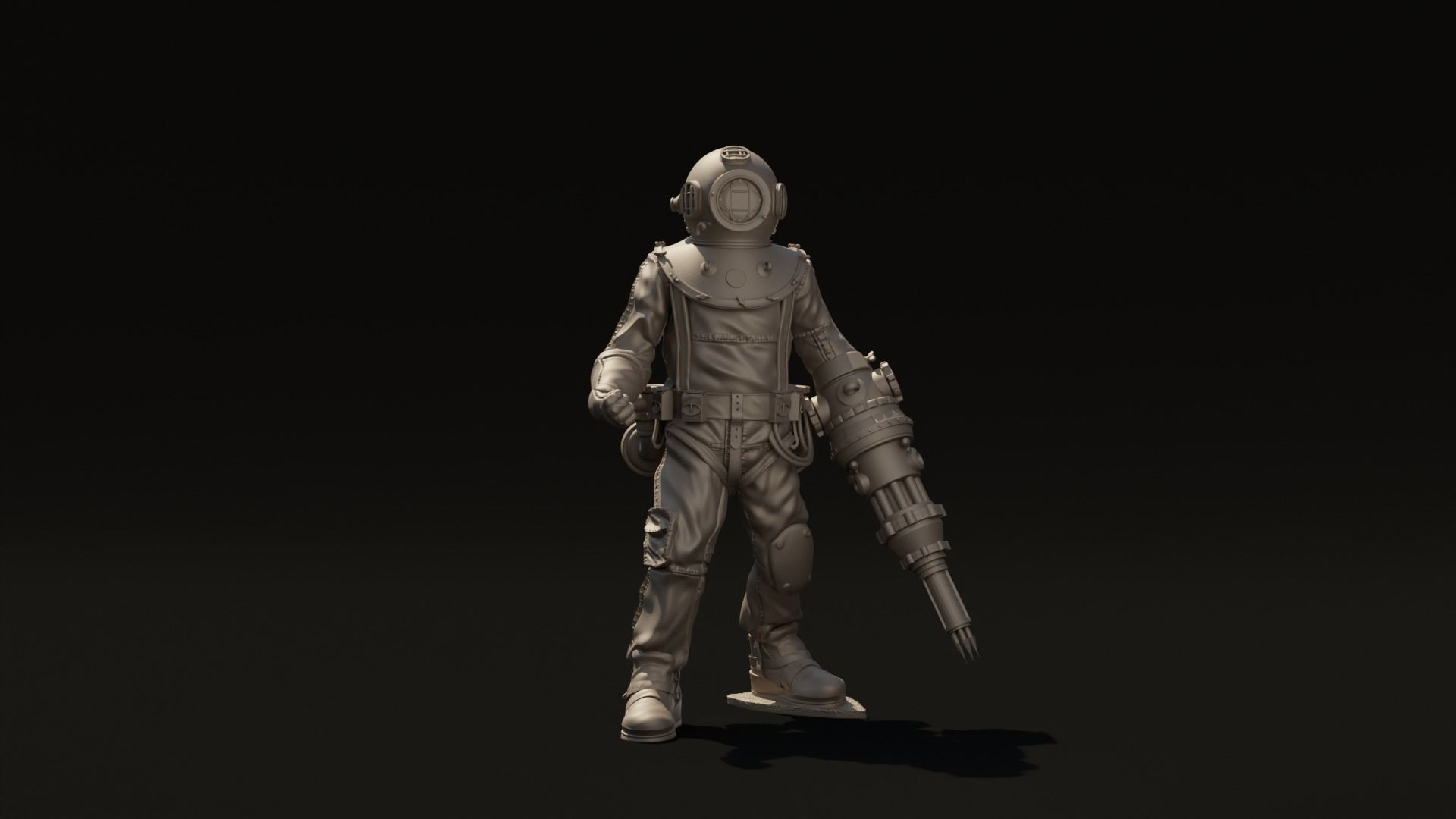 Diver Miniature Figure 3d print 3D model 3D printable | CGTrader