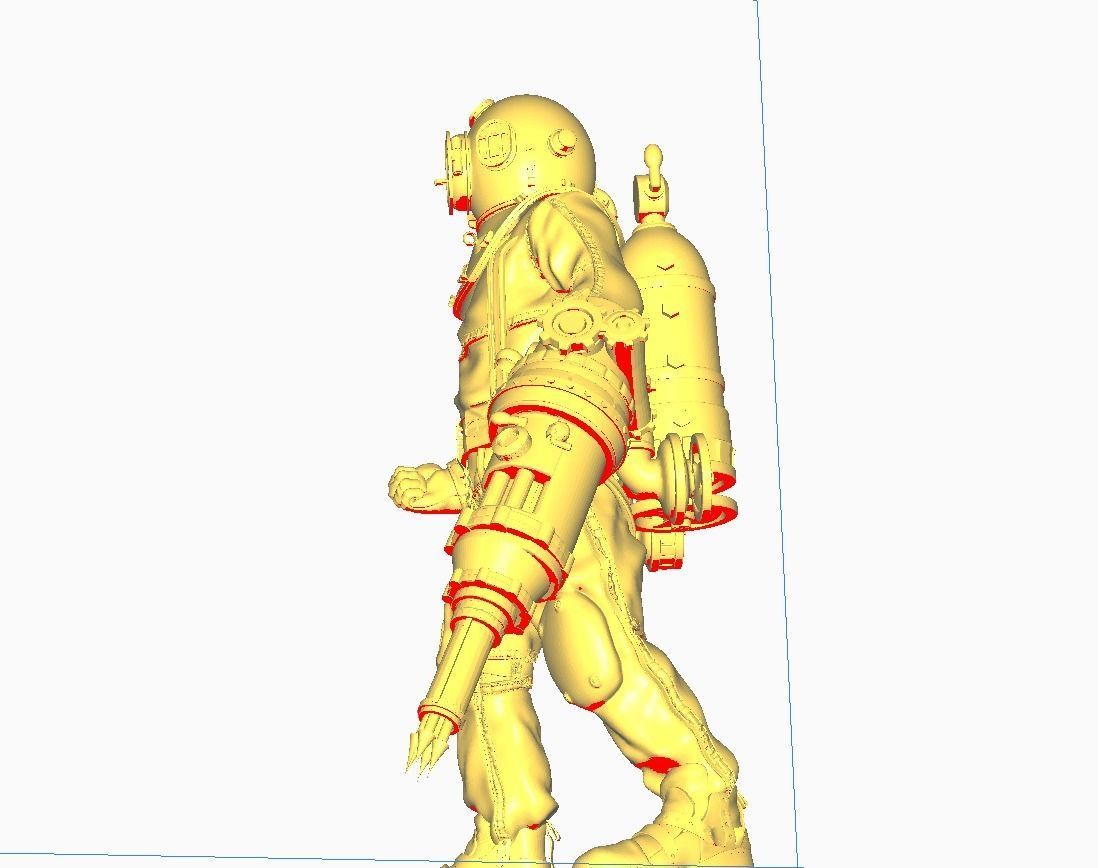 Diver Miniature Figure 3d print 3D model 3D printable | CGTrader