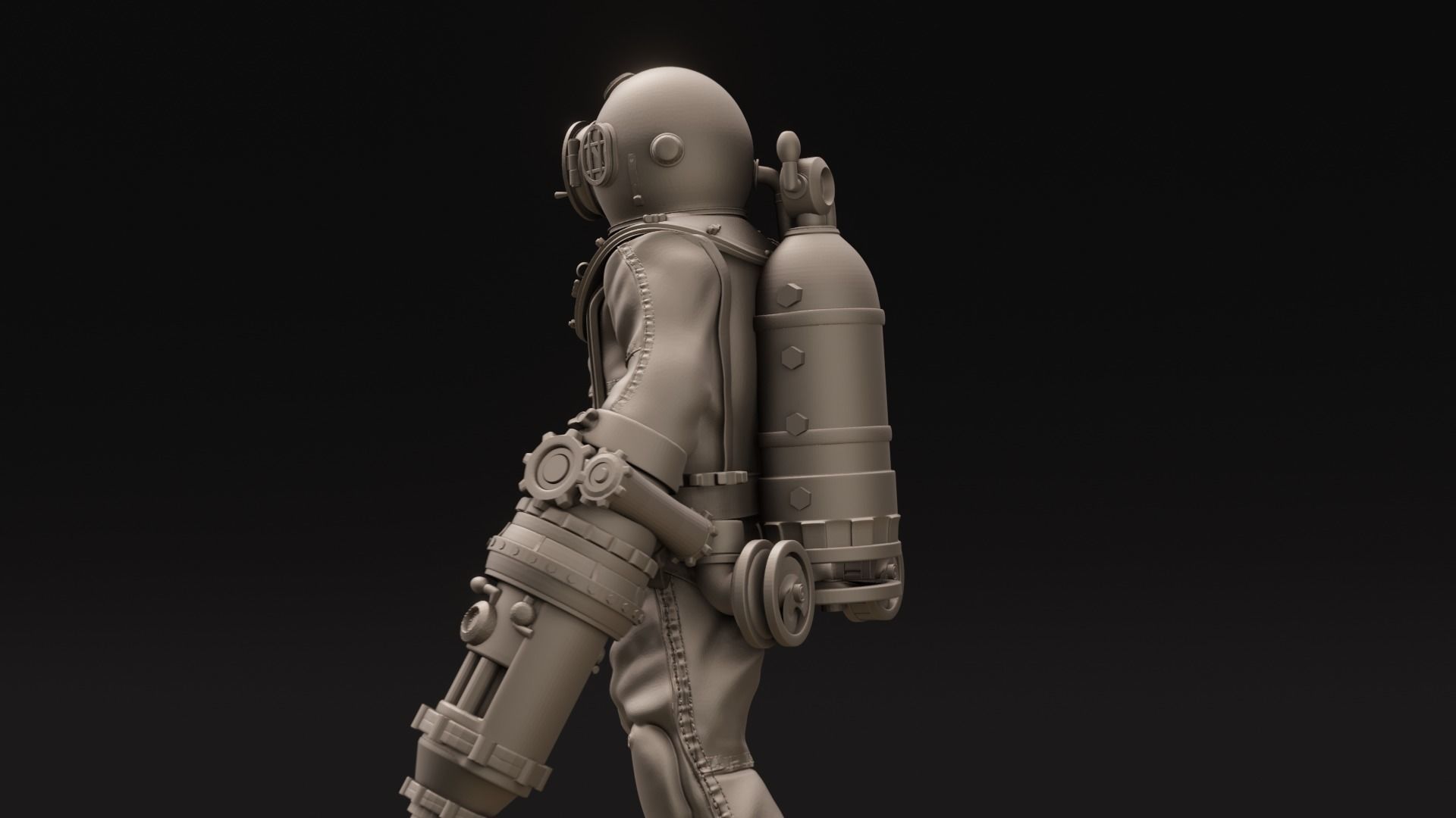 Diver Miniature Figure 3d print 3D model 3D printable | CGTrader