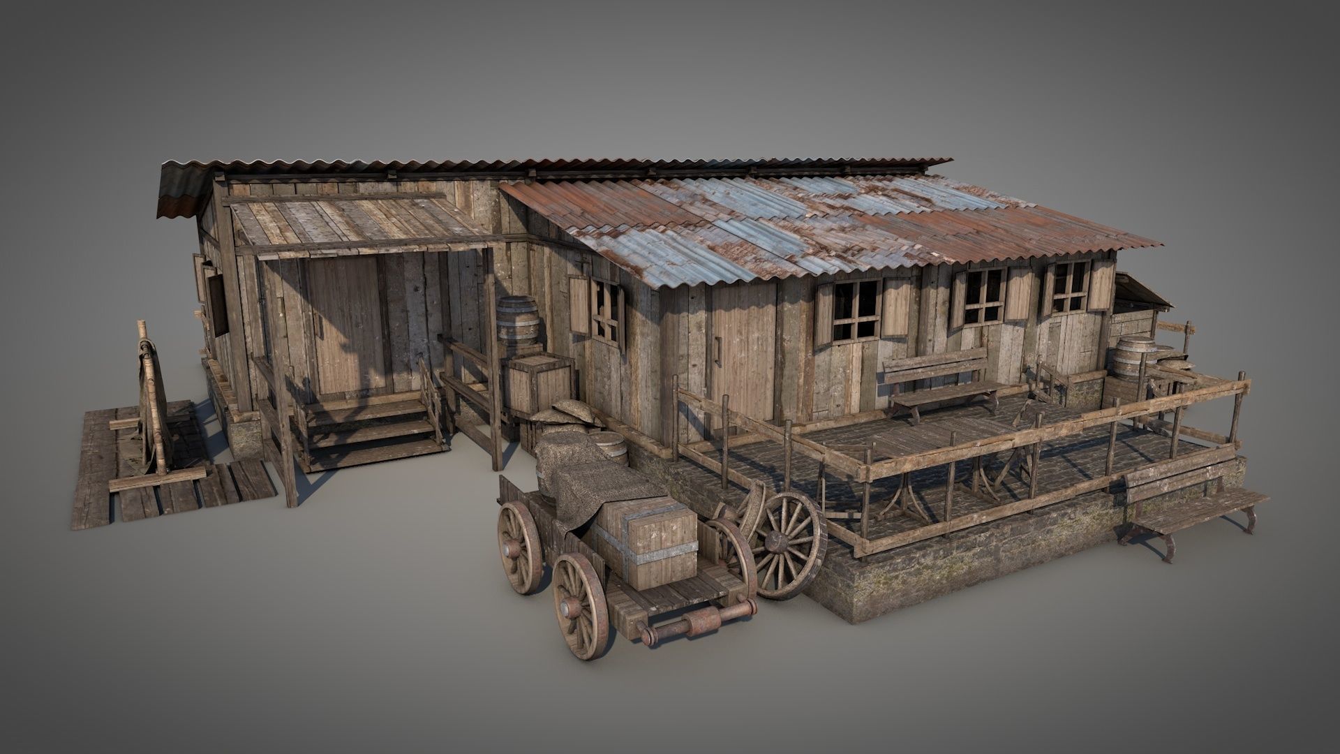 Arizona Desert Shack v5 3D model | CGTrader