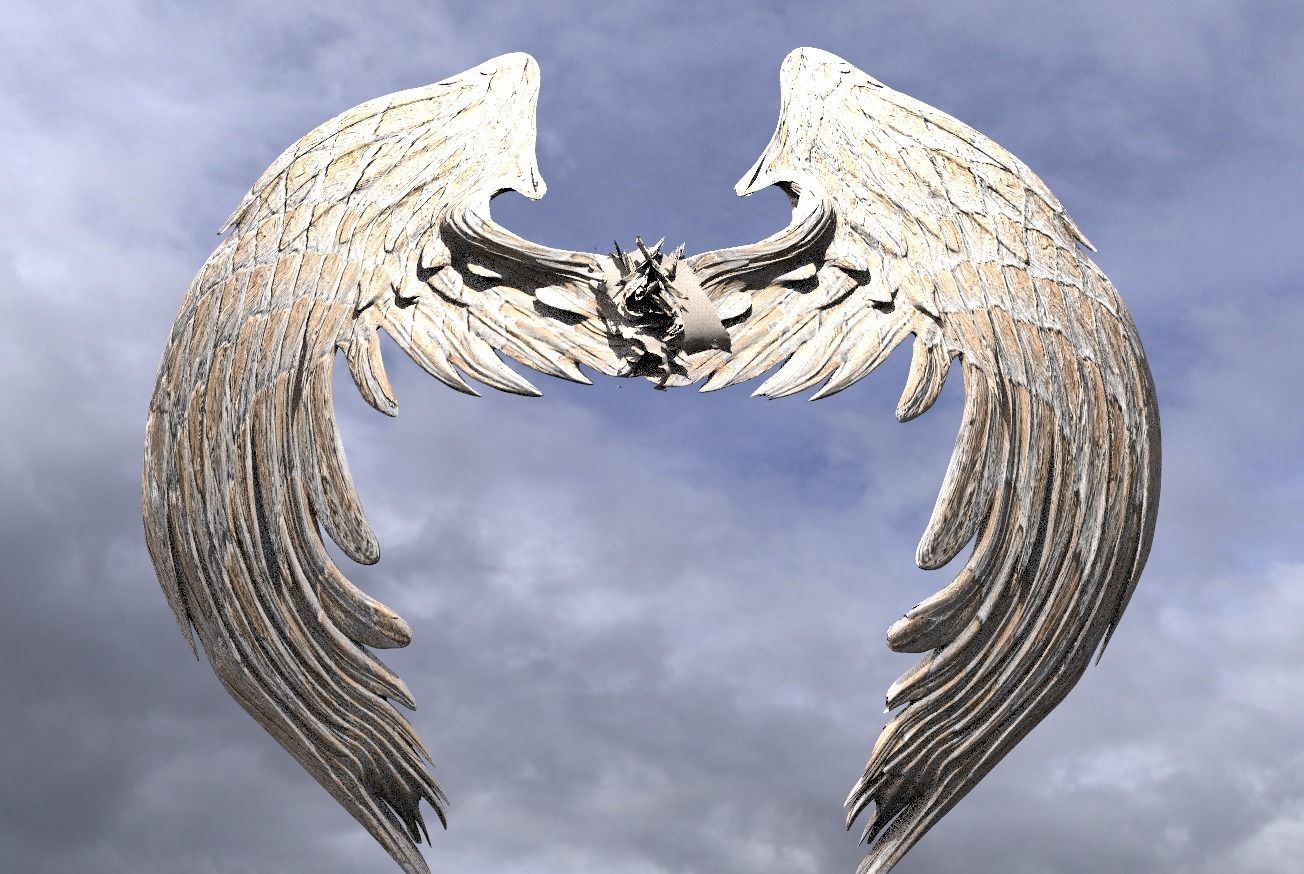 Crescent Angel wings 3D model | CGTrader