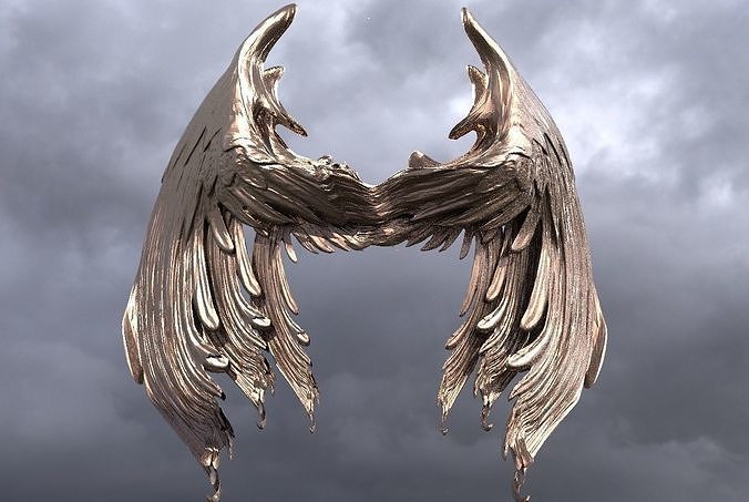 Crescent Angel wings 4 3D model | CGTrader