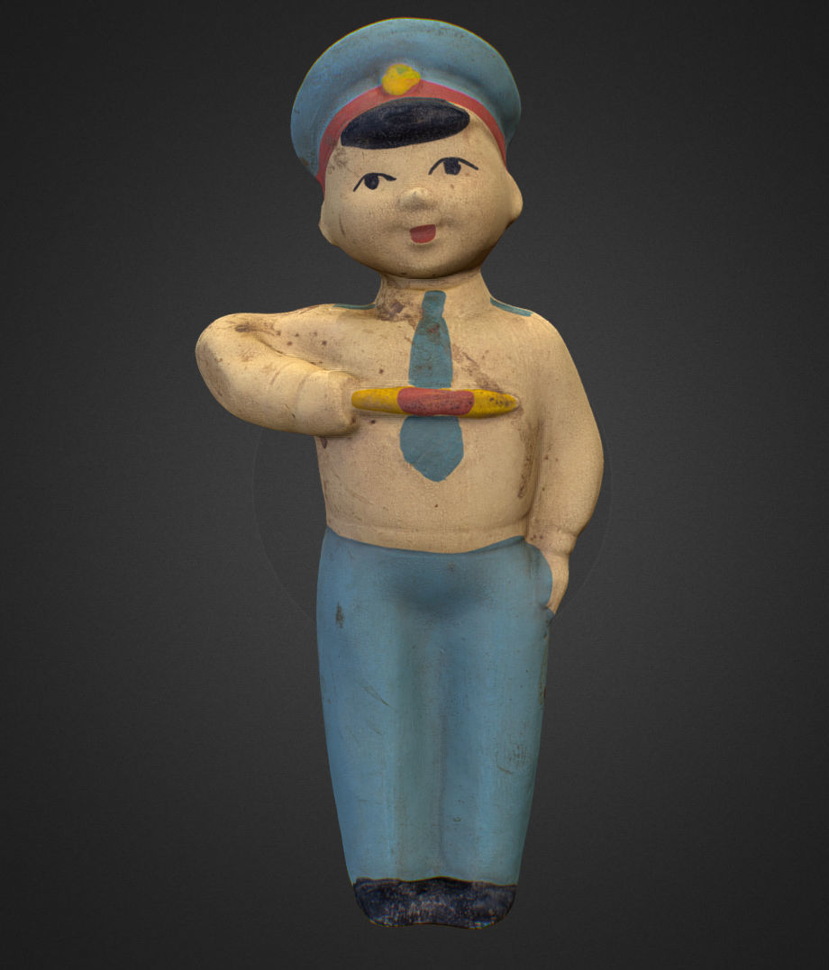 Old USSR Soviet Rubber Toy Policeman 3D model | CGTrader