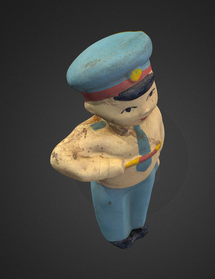 Old USSR Soviet Rubber Toy Policeman 3D model | CGTrader