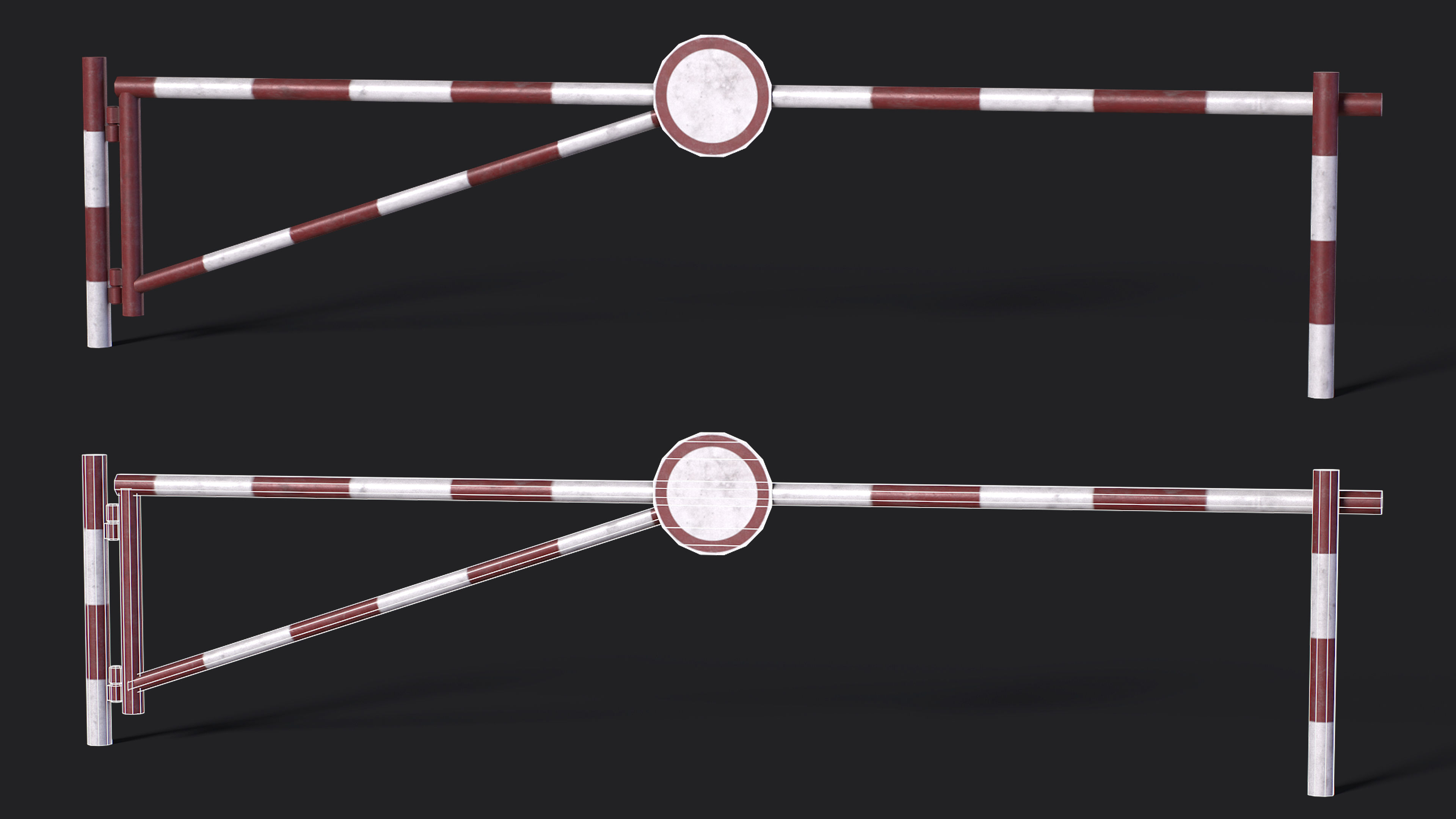 3D model Set of 5 Checkpoint Barriers VR / AR / low-poly | CGTrader