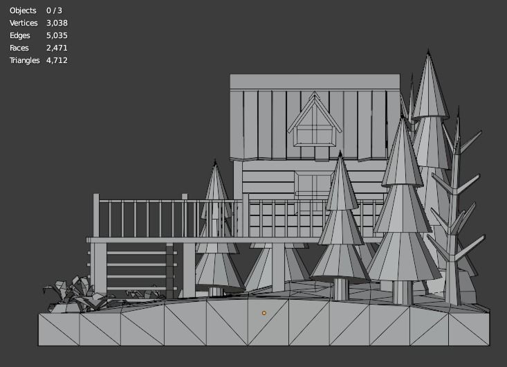 3D model Low-poly House cabin in woods VR / AR / low-poly | CGTrader