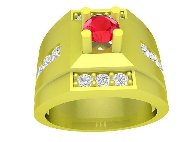 korean diamond men ring 4114 3D model 3D printable | CGTrader