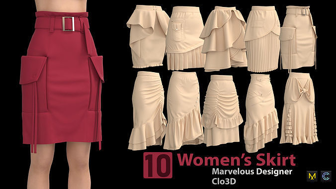 10 Women Skirt 3D model | CGTrader