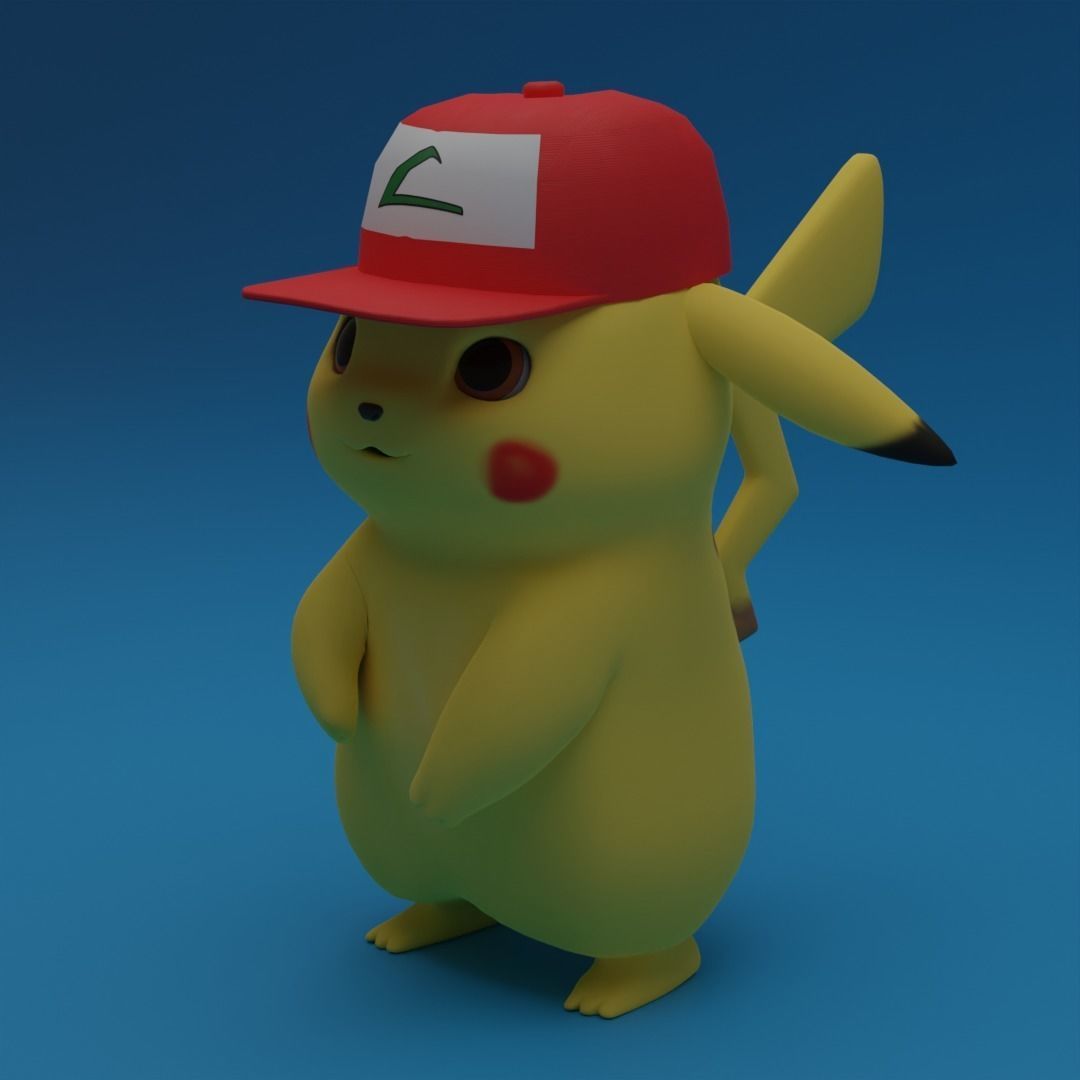 3D model Pikachu with cap VR / AR / low-poly | CGTrader