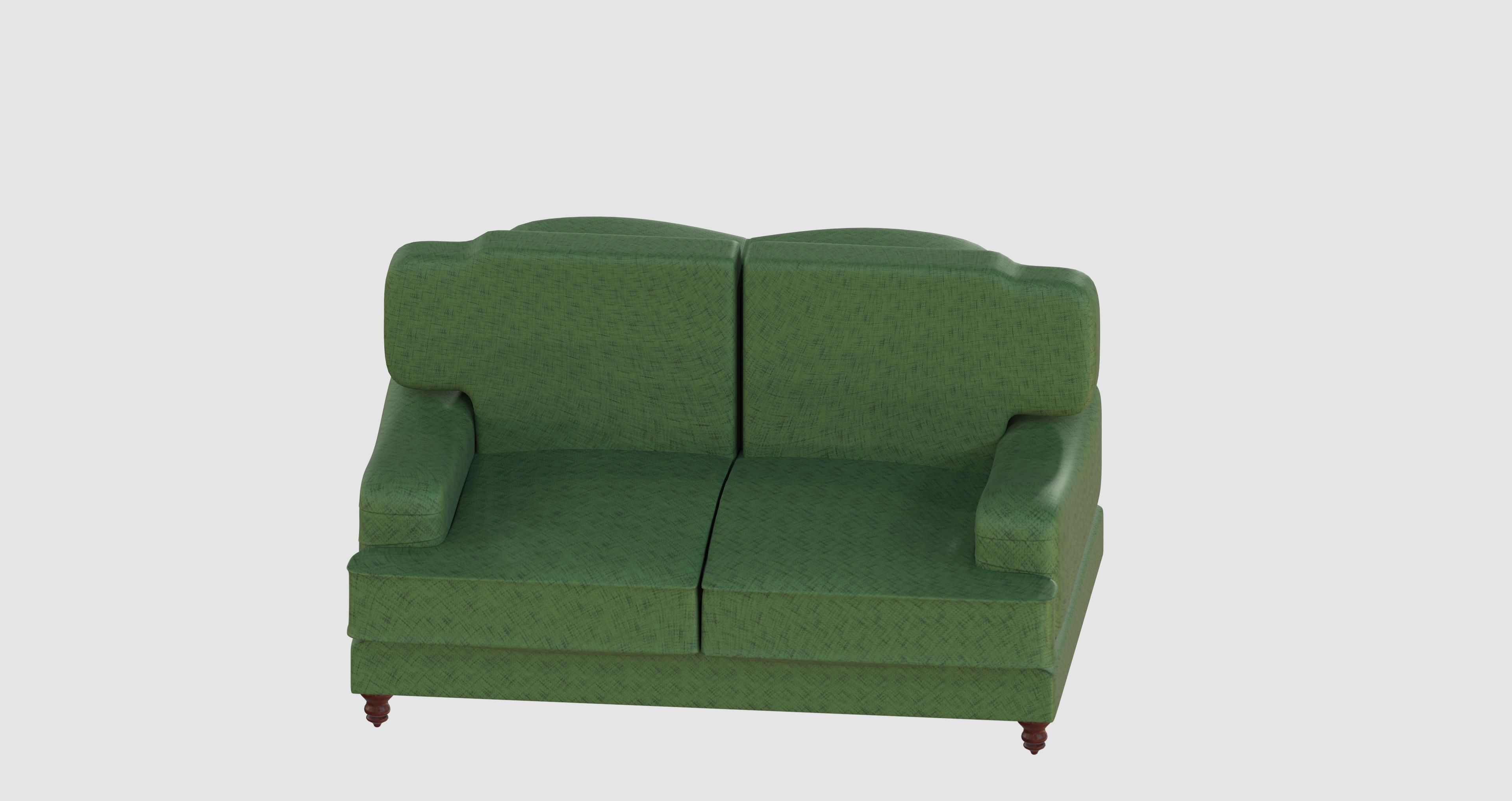Green modern basic sofa 3D model | CGTrader
