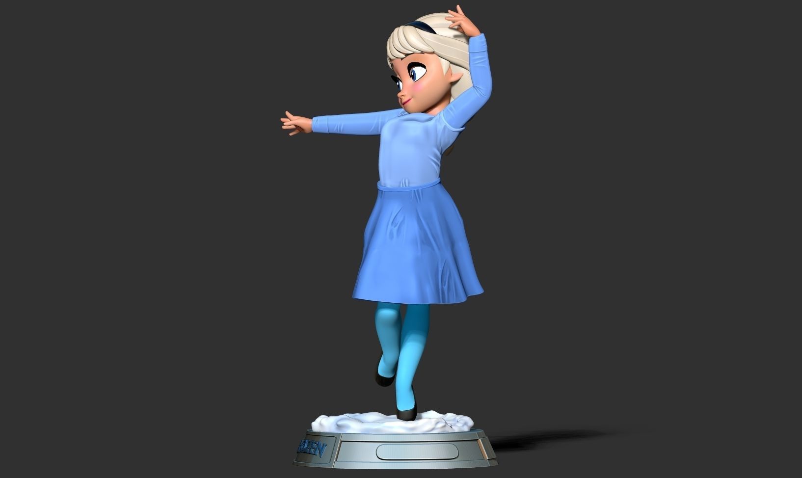 Young Elsa 3D model 3D printable | CGTrader