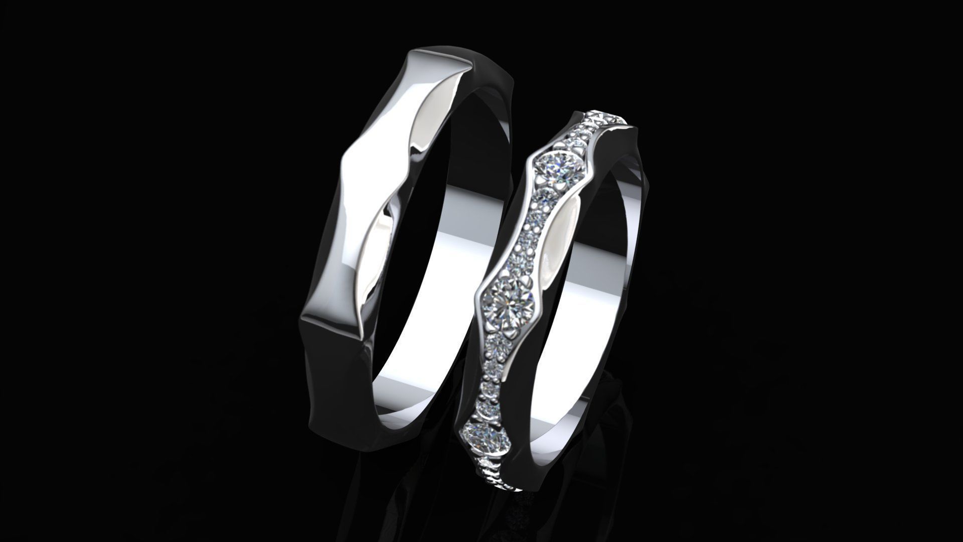 Infinito wedding band gold platinum rings 3D model 3D printable | CGTrader