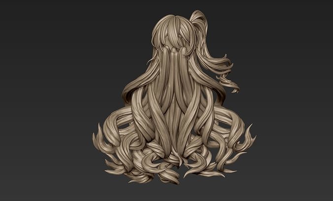3d Printable Stylized Hair 3 3D model | CGTrader