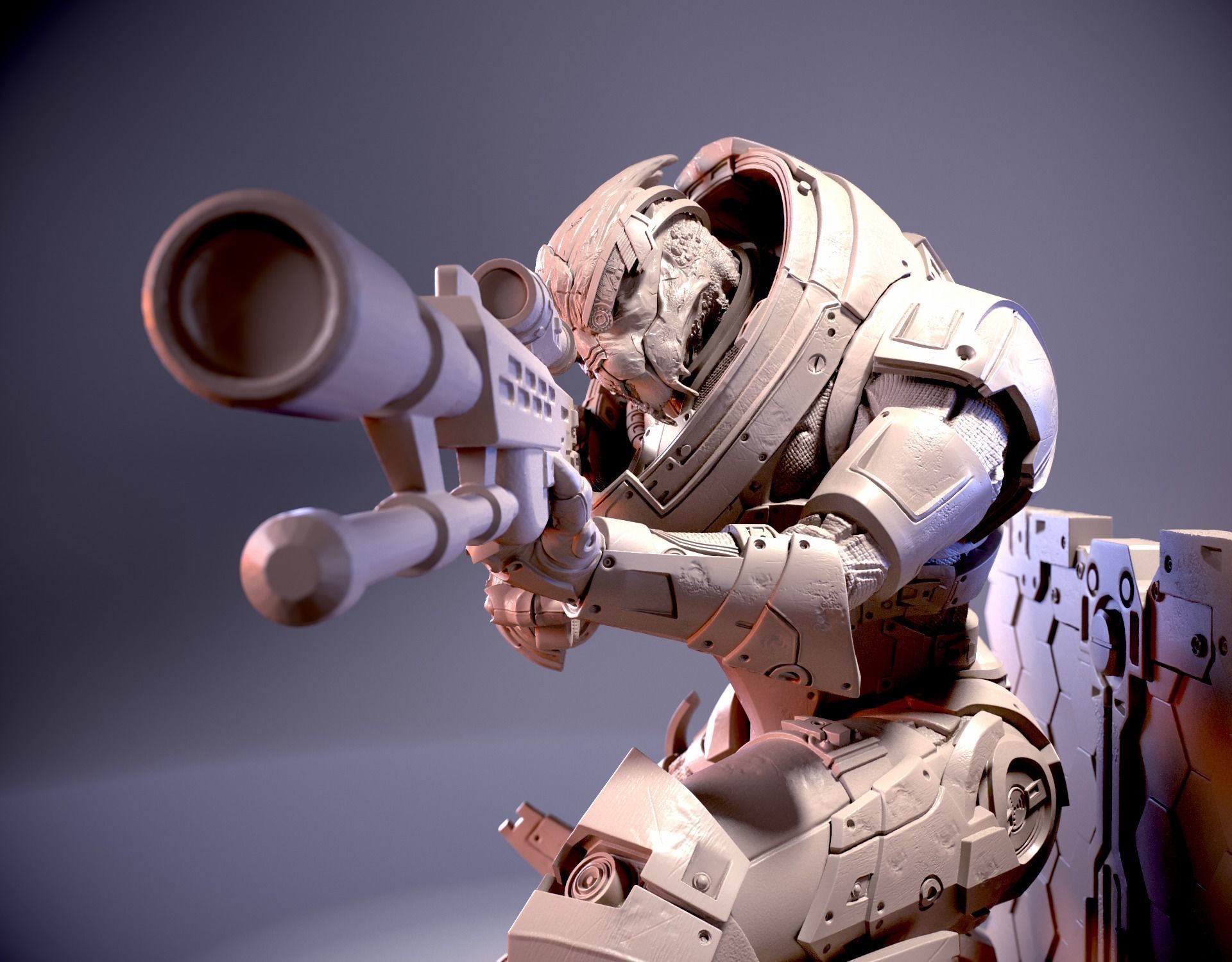 Mass Effect Fanart - Garrus Vakarian 3d print figurine 3D model 3D ...