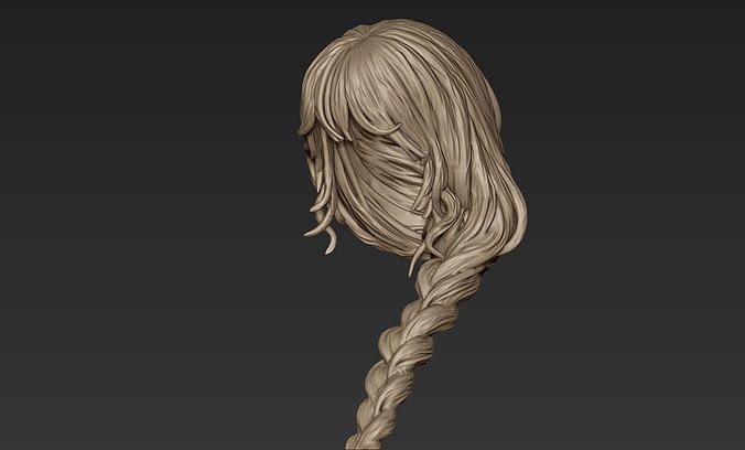 3d Printable Stylized Hair 7 3D model | CGTrader